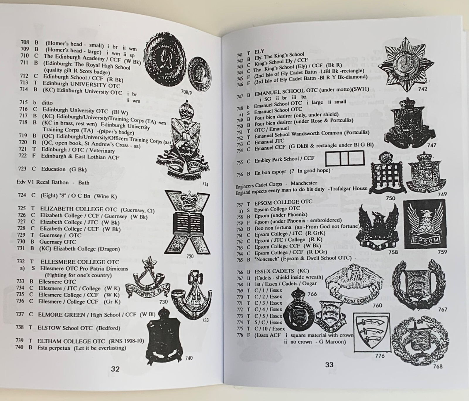 Officers Training Corps OTC Cap Badges Shoulder Titles Identification ...