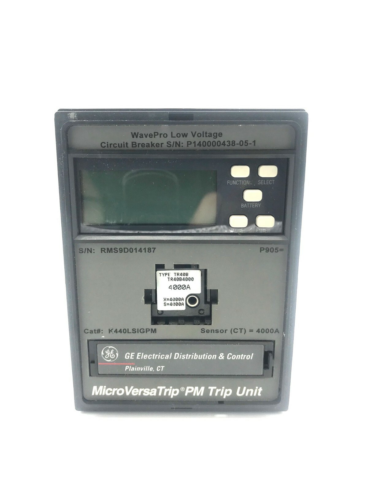 K440LSIGPM GE MICRO VERSA TRIP UNIT PROGRAMMER 4000 AMP W/ TR40B4000 ...