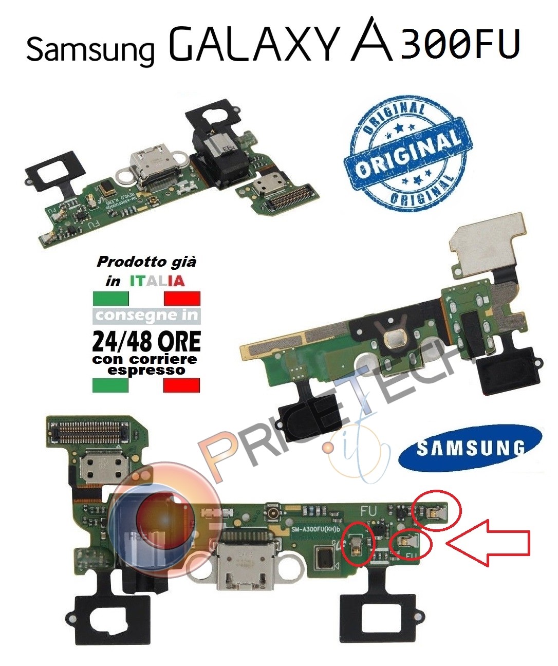 Connettore Ricarica Samsung Galaxy A3 SM-A300FU con microfono Flex Dock ...