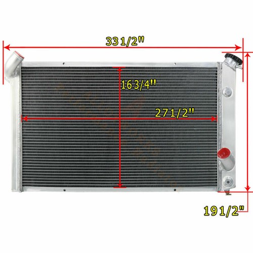 4 Row Aluminum Radiator Fits 1973-1976 1975 Chevy Corvette C3 5.7L 7.4L ...