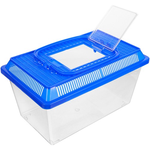 Pet Feeding Box Turtle Tank with Lid Aquarium for Turtles Travel ...