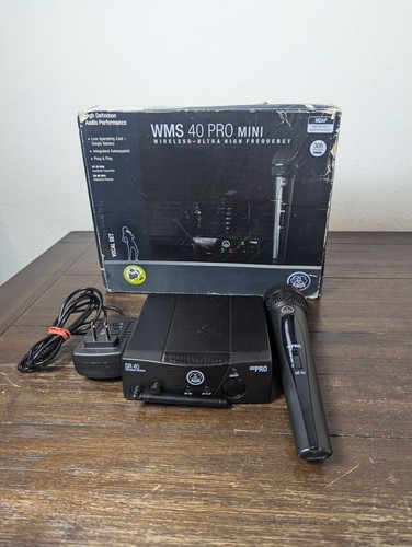 AKG Harman WMS 40 Pro Mini SR40 Receiver w/ HT 40 Microphone Wireless ...