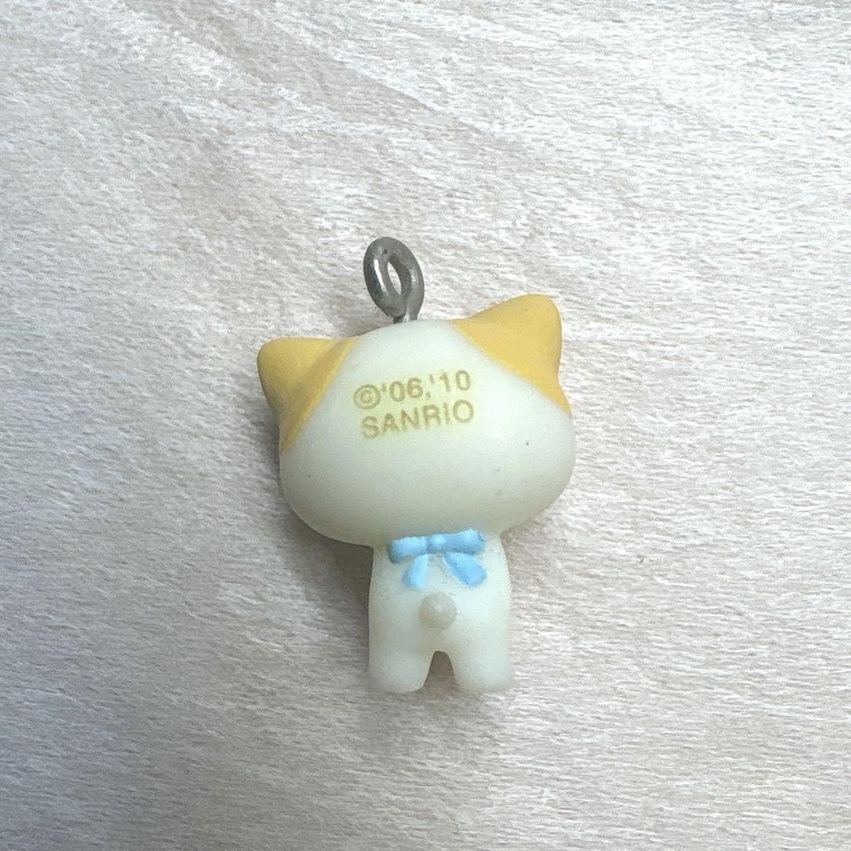Sanrio Masyumaro Fluffy Nyanko Marshmallow Cat Charm Strap Heisei Used ...