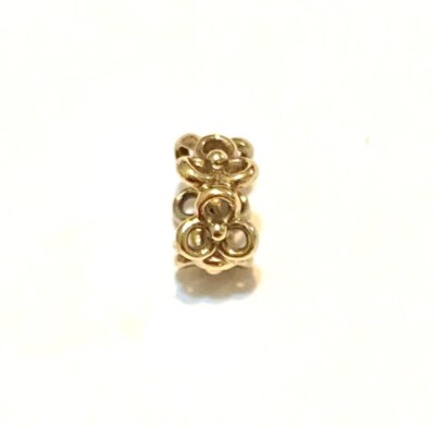 Pandora 14k Yellow Gold Trinity Flower Spacer Charm 750451 | eBay