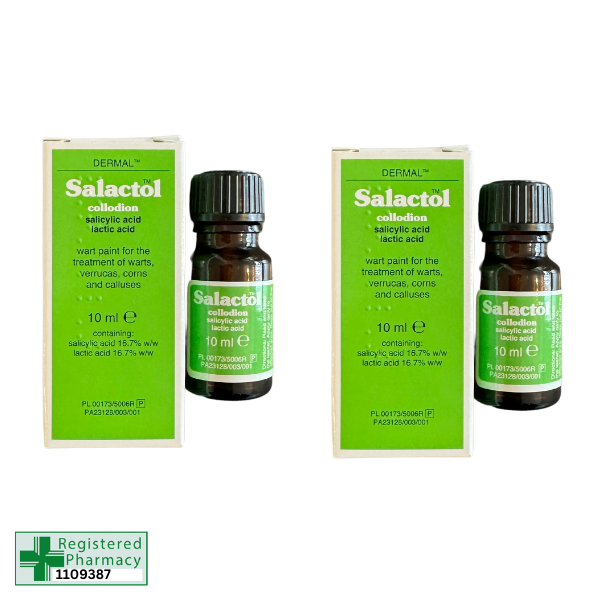 2x Salactol Wart Paint 10ml - Treatment for Warts Verrucas Corns ...