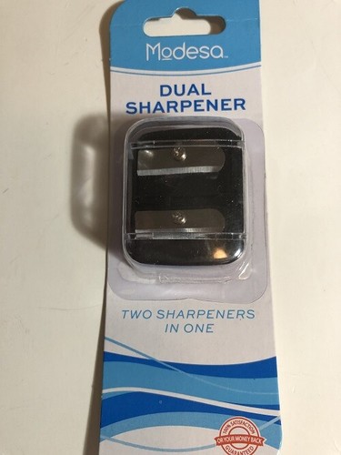 Modesa Dual Cosmetic Pencil Sharpener w/Cover, Black- Fits Large ...