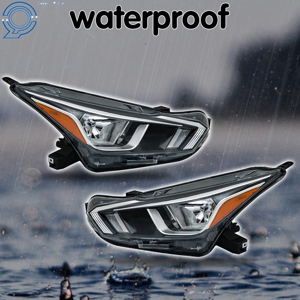 For 2020-2021 Nissan Versa S SV Headlights Halogen Chrome Clear Lens ...