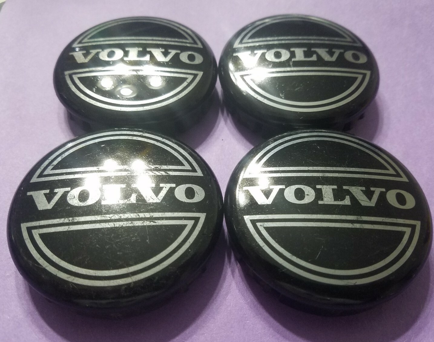 Factory Volvo alloy wheel center caps hubcaps set 86 46379 | eBay