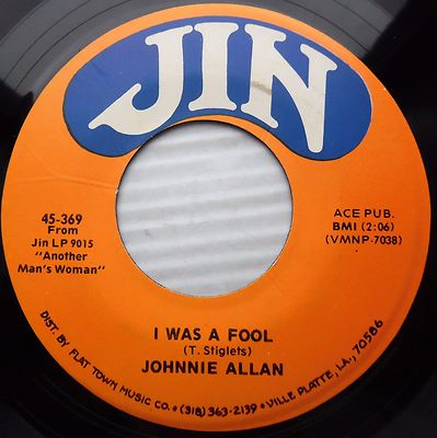 Johnnie Allan I Was A Fool B/W Conscience I'M Guilty 1978 Ado Cryer 45 ...