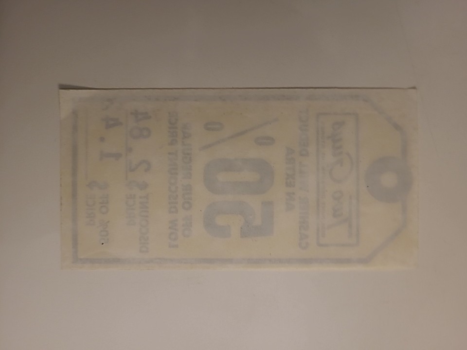 1970s Two Guys Department Store Price Tag | eBay