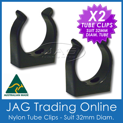 2 x 32mm NYLON TUBE HOLDER CLIPS - Boat Hook/Paddle/Oar/Stern Pole ...