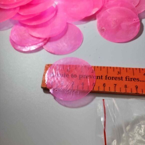 35x Round Capiz Seashells with Holes for Jewelry Making, Decor, Wind ...