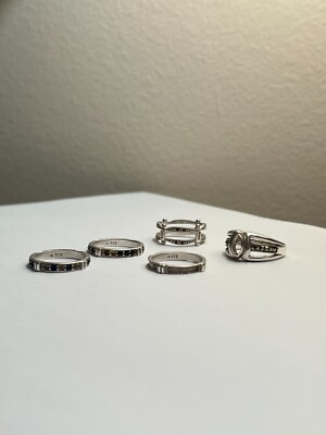 SET OF 4 SILVER MARK 925 DIFFERENT WOMEN RINGS SIZE 7.5-8 | eBay