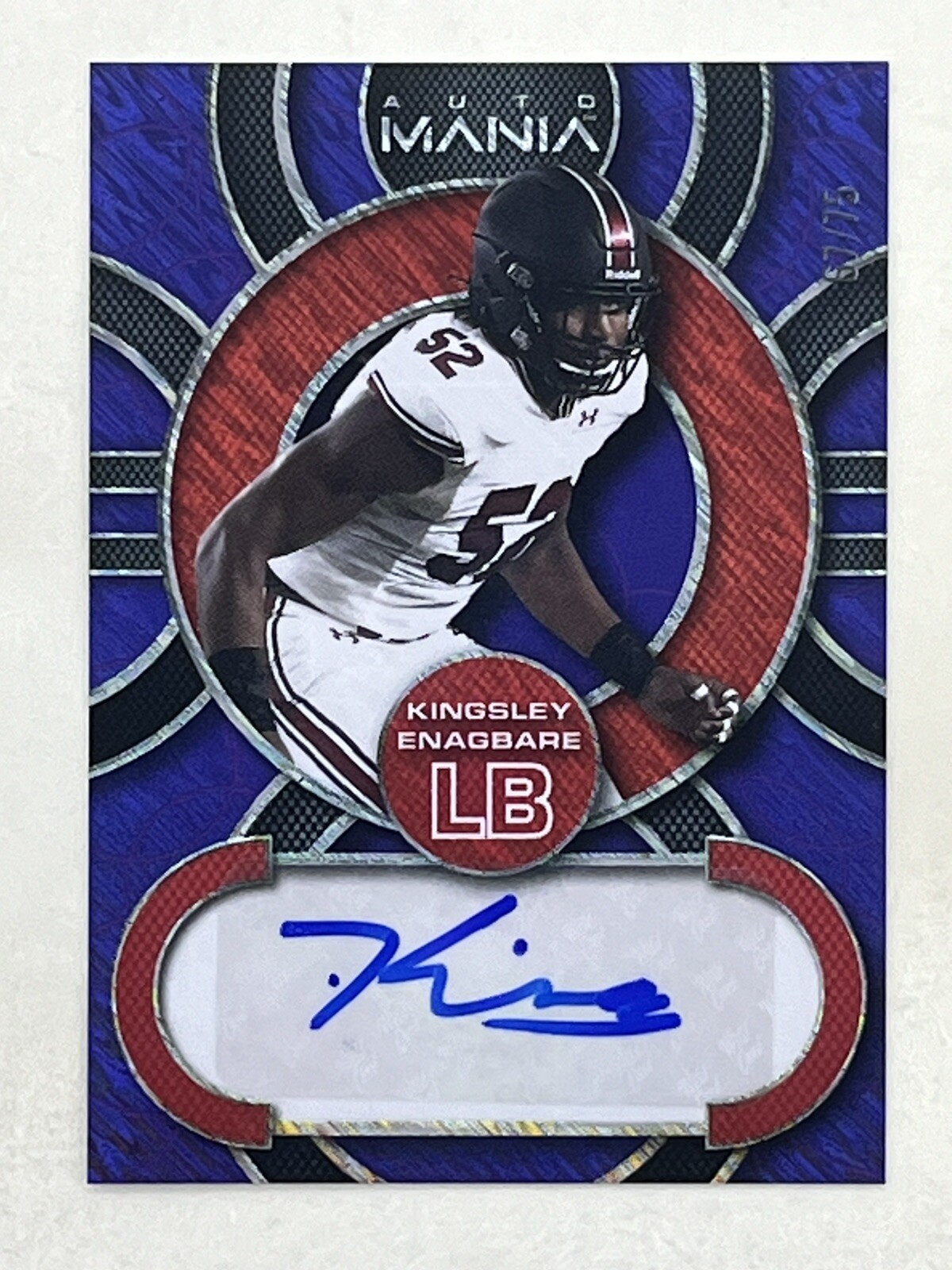 Kingsley Enagbare 2022 Wild Card Auto Mania Retail Circle Purple ...