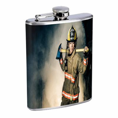 Firefighter D11 Flask 8oz Stainless Steel Hip Drinking Whiskey | eBay