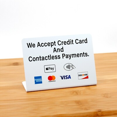 6pk We Accept Card and Contactless Payment Signs, Free Shipping | eBay