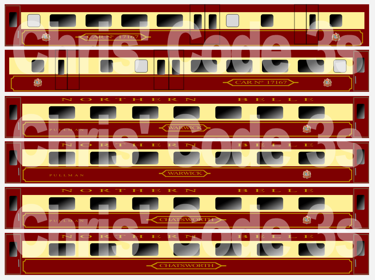 Adhesive Vinyl Coach Decals suit OO Gauge Hornby / Lima - Northern ...