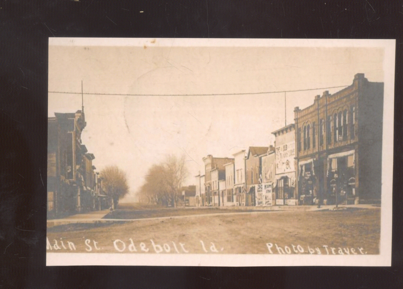 REAL PHOTO ODEBOLT IOWA DOWNTOWN STREET SCENE DIRT ROAD POSTCARD COPY ...