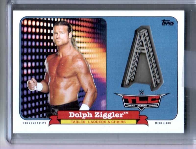 WWE Dolph Ziggler 2018 Topps Heritage TLC Ladder Medallion Relic Card ...