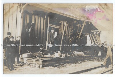 Railroad train depot explosion, Lum Michigan; Lapeer history photo ...