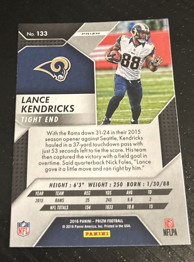 2016 Panini Prizm Lance Kendricks Red White & Blue Disco Prizm | eBay