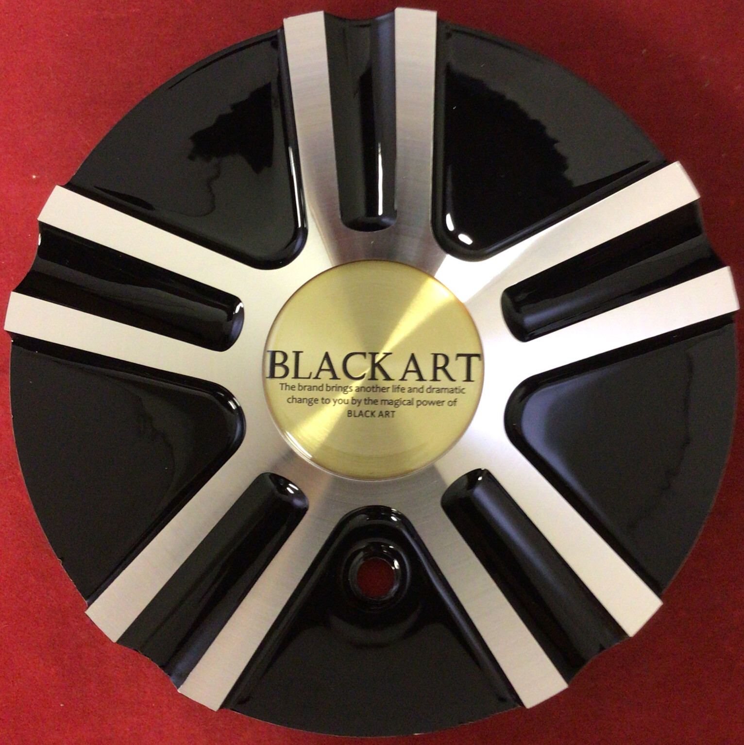 ONE NEW BLACK ART Wheels METAL Center Cap # 1746L166L Custom Center Cap ...