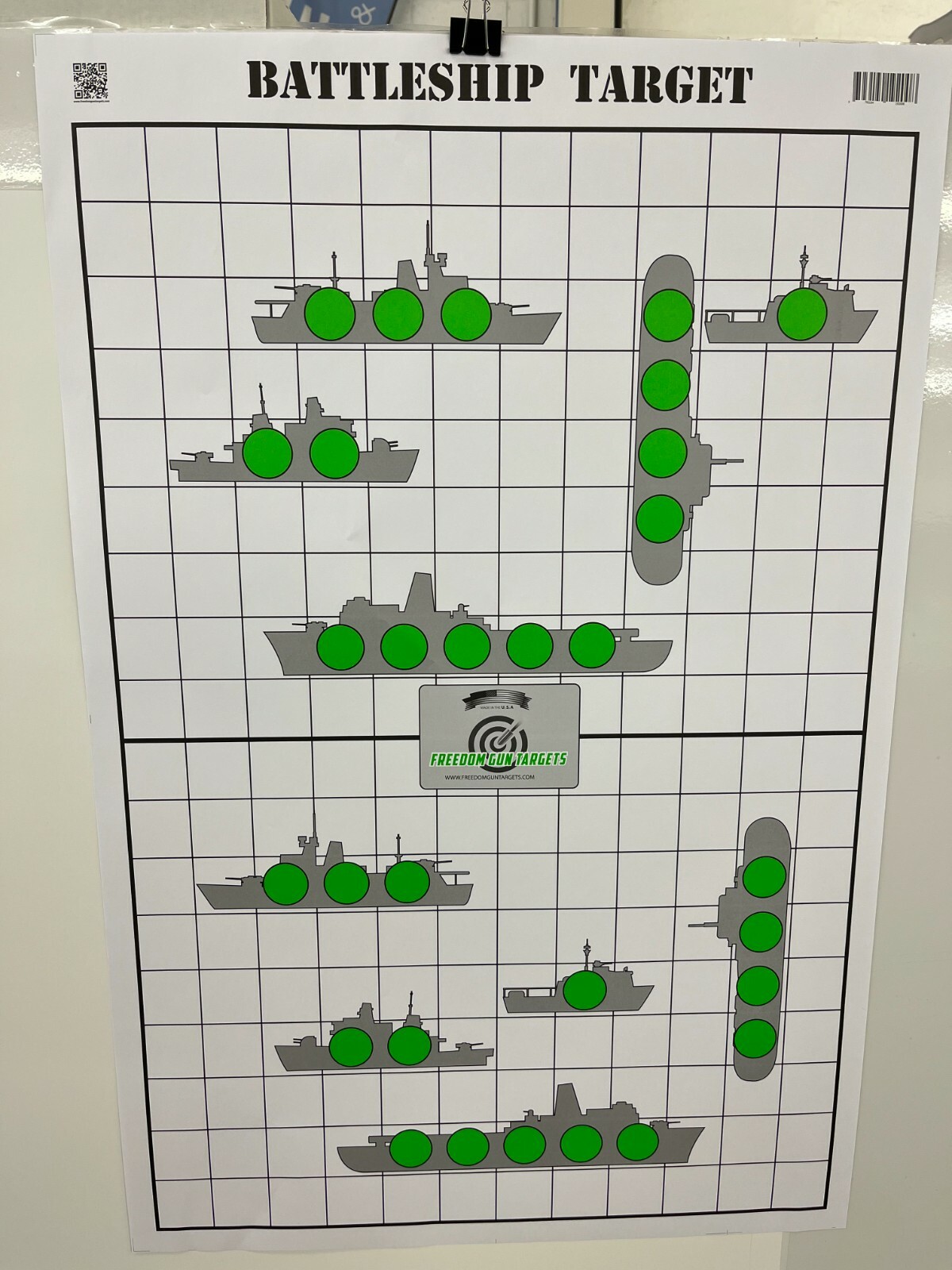 25x Paper Shooting Targets Range Gun Rifle Pistol Green Battleship Game ...