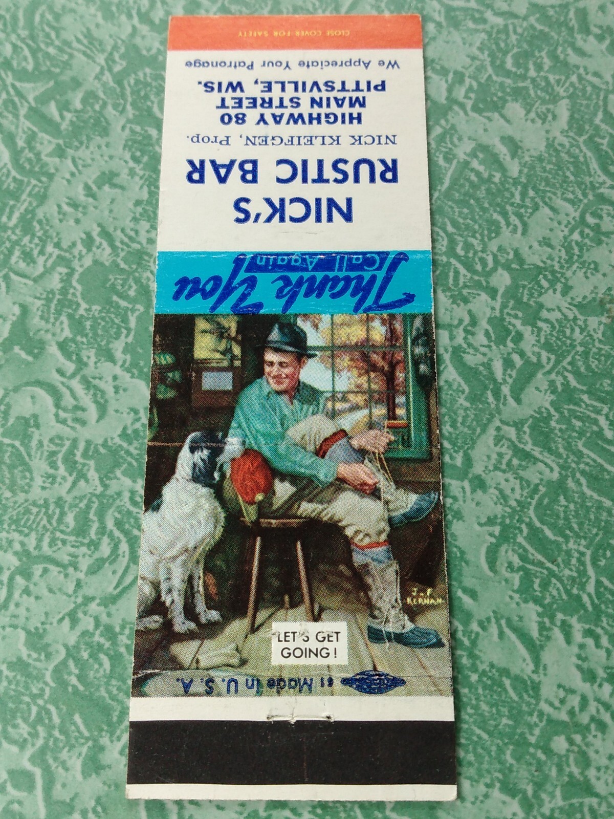 Vintage Matchbook Collectible Ephemera X2 pittsville Wisconsin kleifgen ...