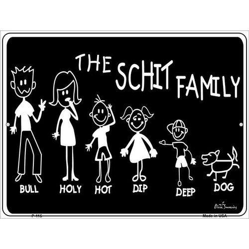 The Schit Family Metal Novelty Parking Sign | eBay