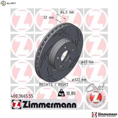 2x BRAKE DISC 400.3664.55 FOR MERCEDES-BENZ C-CLASS/T-Model SLK E-CLASS ...