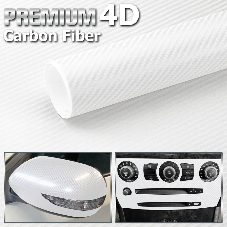 *Premium 4D Gloss Carbon Fiber Vinyl Sticker Wrap Decal Sheet Bubble ...