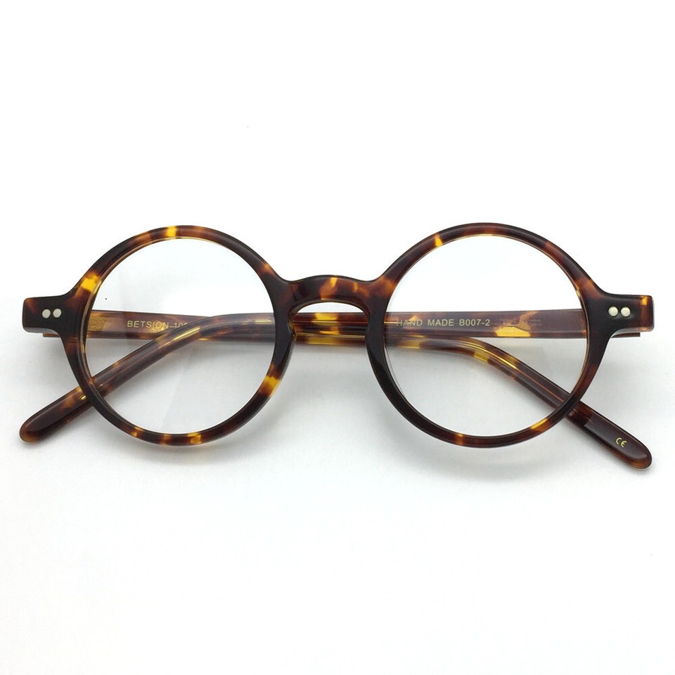 Vintage Small Round Glasses HANDMADE Glasses Tortoise Eyeglasses Frames ...