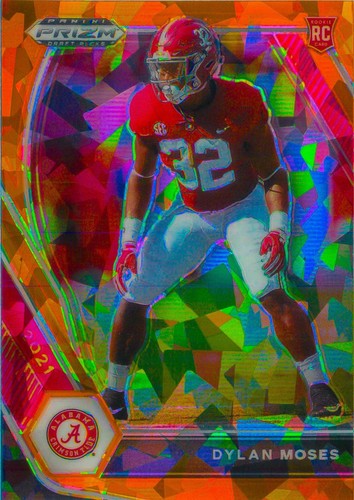 Dylan Moses RC 2021 Prizm Draft Picks Orange Cracked Ice Prizm Rookie ...