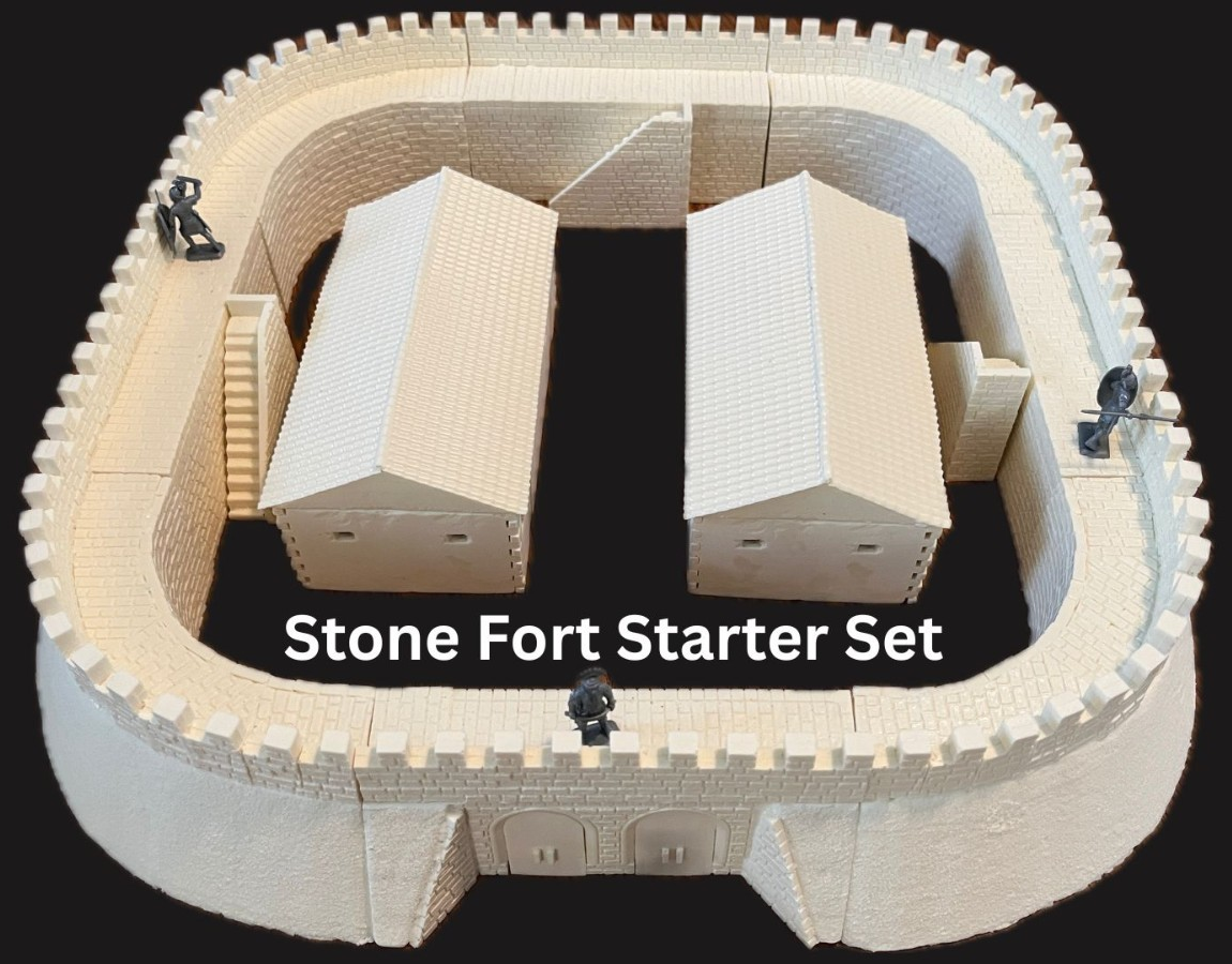 1/72 scale Roman Stone Fort Add-On Walls Terrain Scenery Miniatures War ...