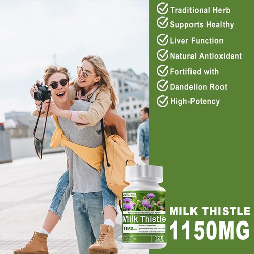 New/120pcs Milk Thistle (Silymarin) Dandelion Root Capsules Liver ...