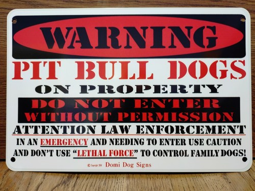 Metal Warning Pit Bull Dogs Sign For FENCE ,Beware Of Dog 8"x12" | eBay