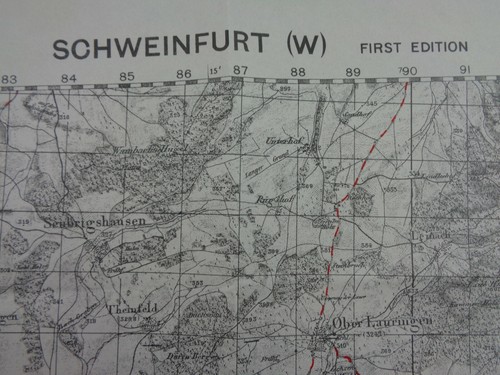 WW2 British Map of GERMANY entitled "SCHWEINFURT (W)" - BAVARIA - Scale ...