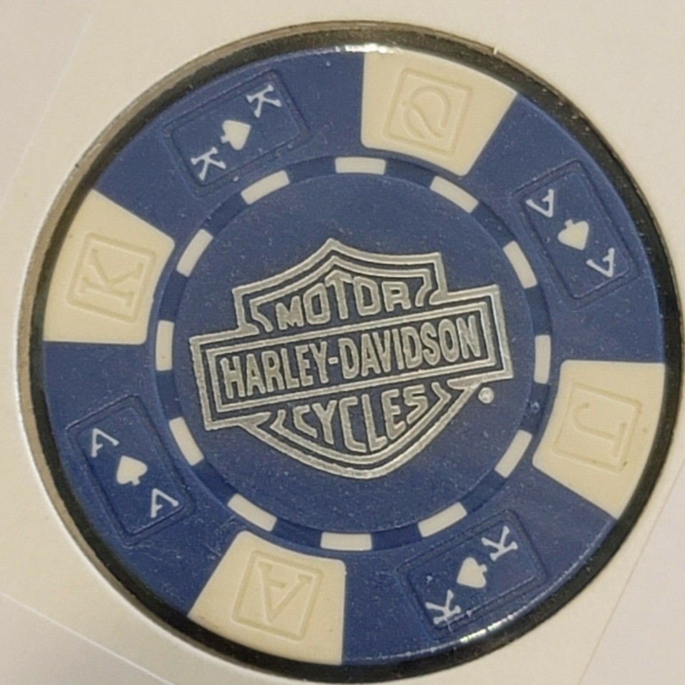 LAIDLAW'S HD ~ CALIFORNIA (Blue AKQJ) Harley Davidson Poker Chip | eBay