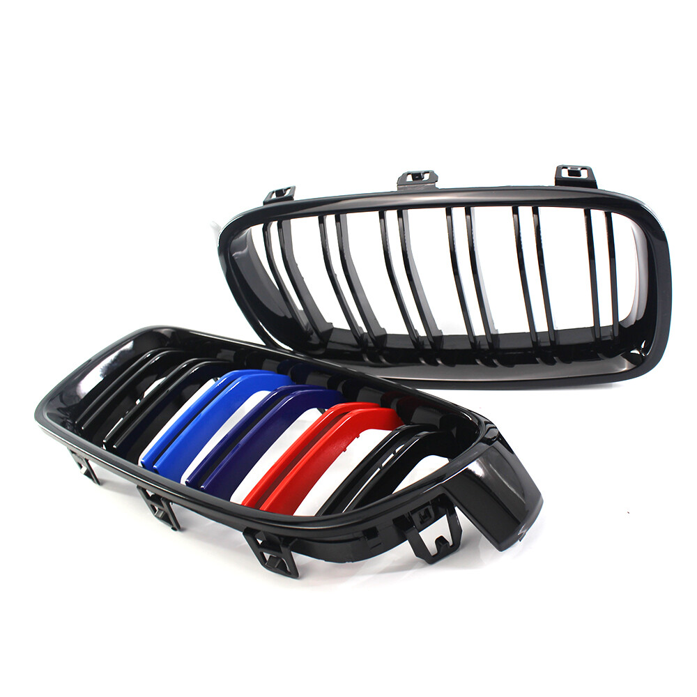 2X/Set Shiny Black M Sport Grille Dual Slat for BMW F30 F35 2012-2015 ...