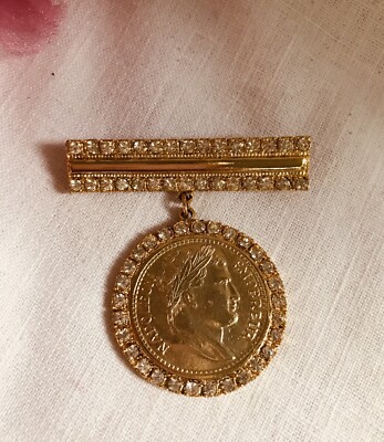 VINTAGE FRENCH WOMEN’S NAPOLEON EMPEREUR GOLD TONE COIN RS DANGLE ...