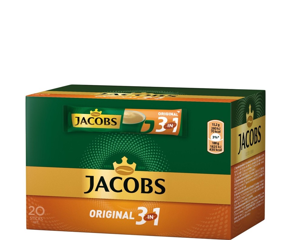 JACOBS Original 3in1 Instant Coffee Sticks Box 20 x 15.2g 0.54oz | eBay