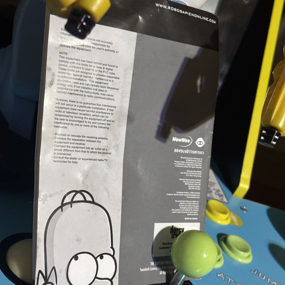 WowWee HOMERSAPIEN 14" Remote Control ROBOT Homer Simpson 2007 The ...