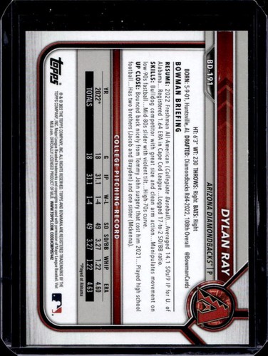 2022 Bowman Draft 1st Edition Dylan Ray Gold #16/50 | eBay