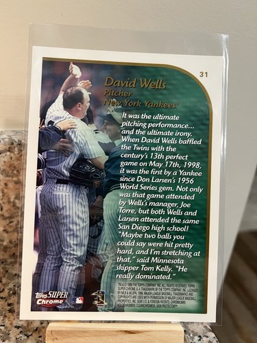 David Wells 1999 Pitches Perfect Game Season Highlights Topps Super ...
