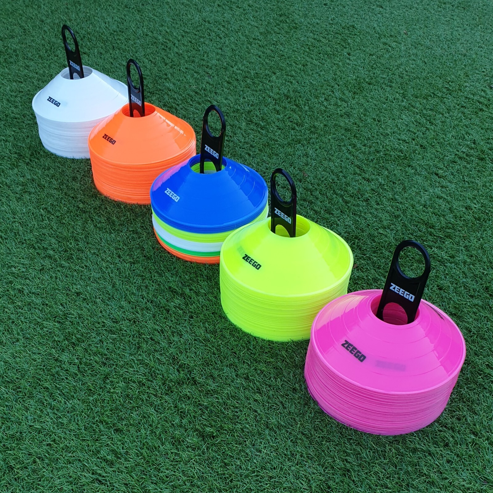 ZEEGO Football Training Cones Space Markers x50 Sports Rugby Hockey ...