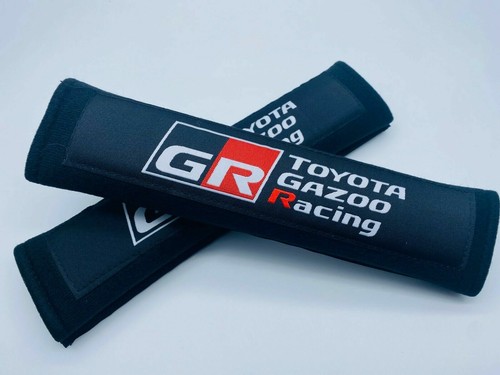2PCS JDM GR BLACK GAZOO RACING SEAT BELT DRIFT SHOULDER COMFORT PAD ...
