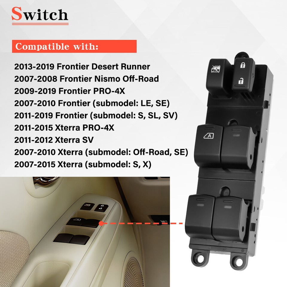 For NISSAN FRONTIER CREW CAB 4.0L 2007-2019 POWER WINDOW MASTER CONTROL ...