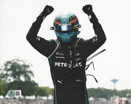 GEORGE RUSSELL SIGNED MERCEDES PETRONAS FORMULA 1 F1 8x10 PHOTO 6 ...