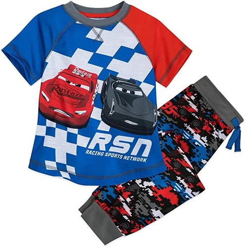 Disney Store Cars Lightning McQueen 2 PC Short Sleeve Pajama Set Boy ...