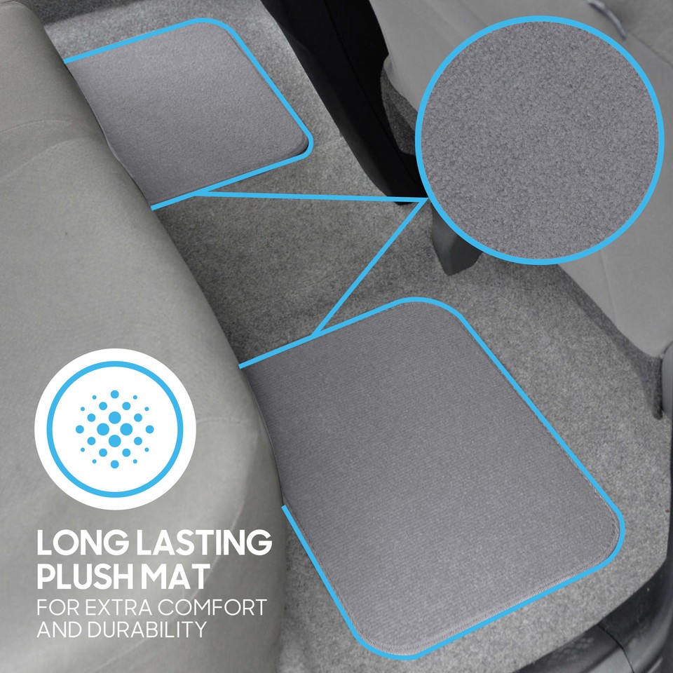 Car Carpet Floor Mats 4 Piece Vinyl Heel Pad Rug for Sedan & SUV Car ...